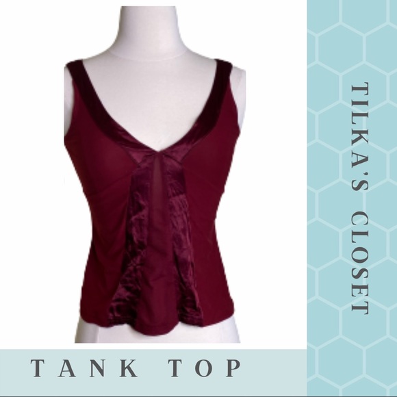Tops | 1 Beautiful Tank Top With Satin Inset Details | Poshmark